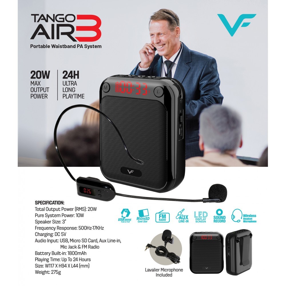 Vinnfier Tango Air 3 (2024) Portable Wireless Microphone PA System ...
