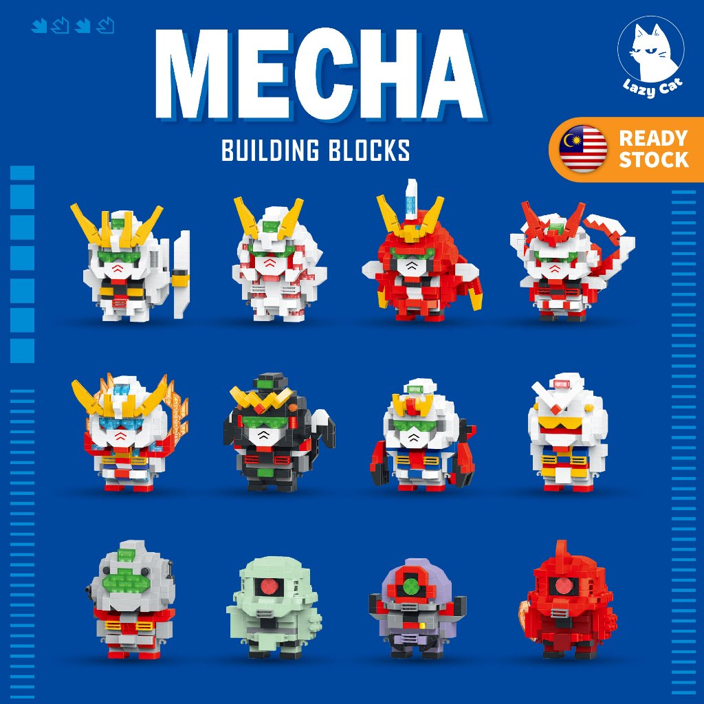 Mini Gundum Series Bricks Mecha Robots Nano Block Boy Birthday Desktop ...