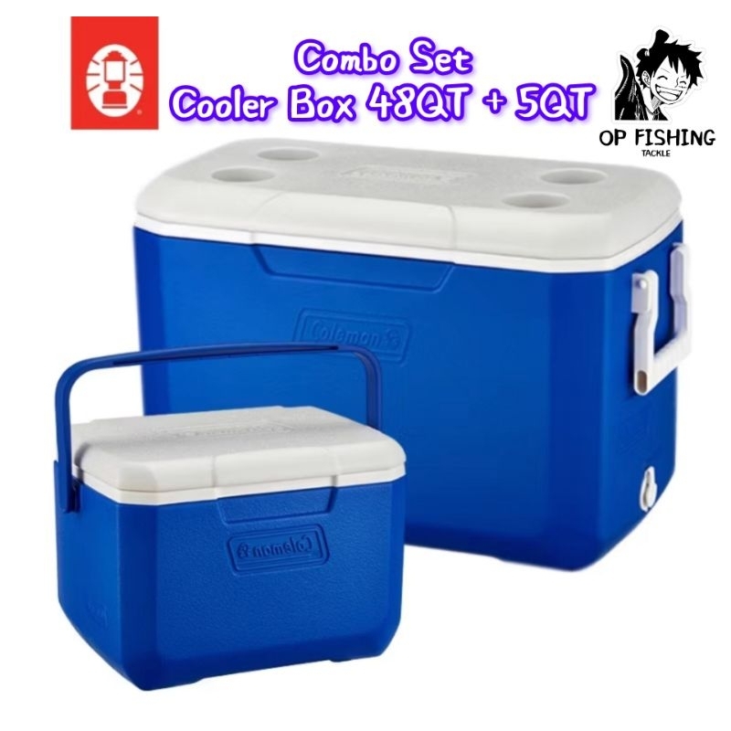 Coleman Cooler Combo Box 48qt / 45L With Box ( 5qt ) Blue and Red ...