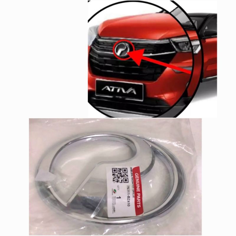 Perodua ATIVA Front Grille Logo Emblem (Chrome) | Shopee Singapore