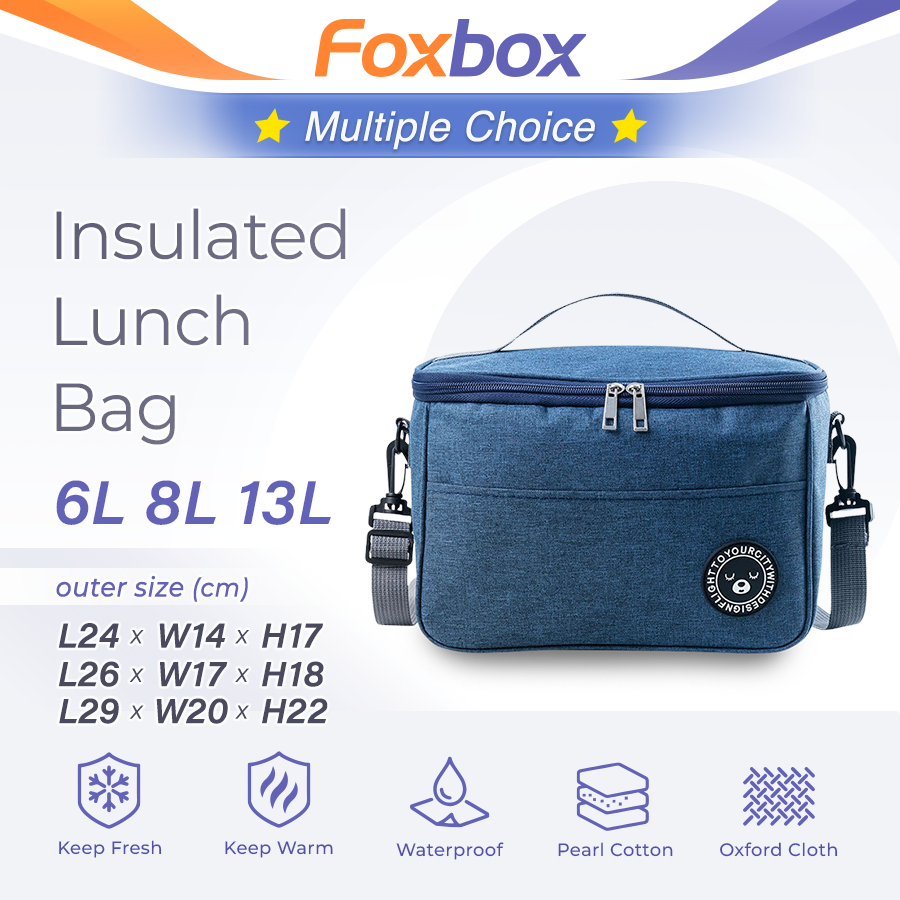 FOXBOX 6L 8L 13L Insulated Lunch Bag / Cooler Bag / Insulation Lunch ...