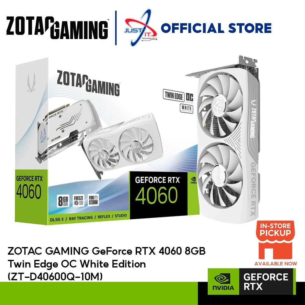 ZOTAC GAMING GeForce RTX4060 8GB Twin Edge OC White Edition GRAPHICS ...