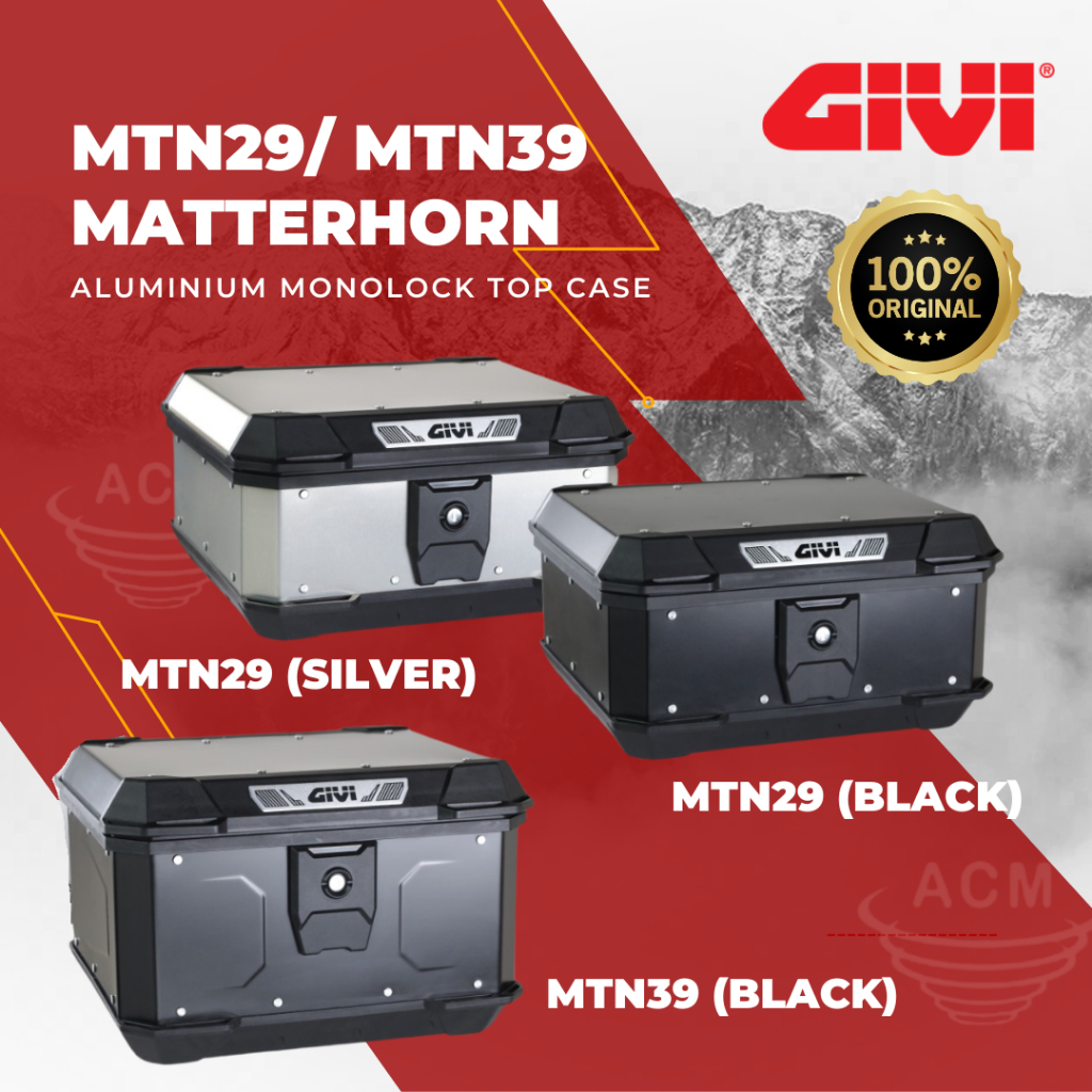 GIVI MTN39 / MTN29 Matterhorn Aluminium Monolock Top Case Box Storage ...