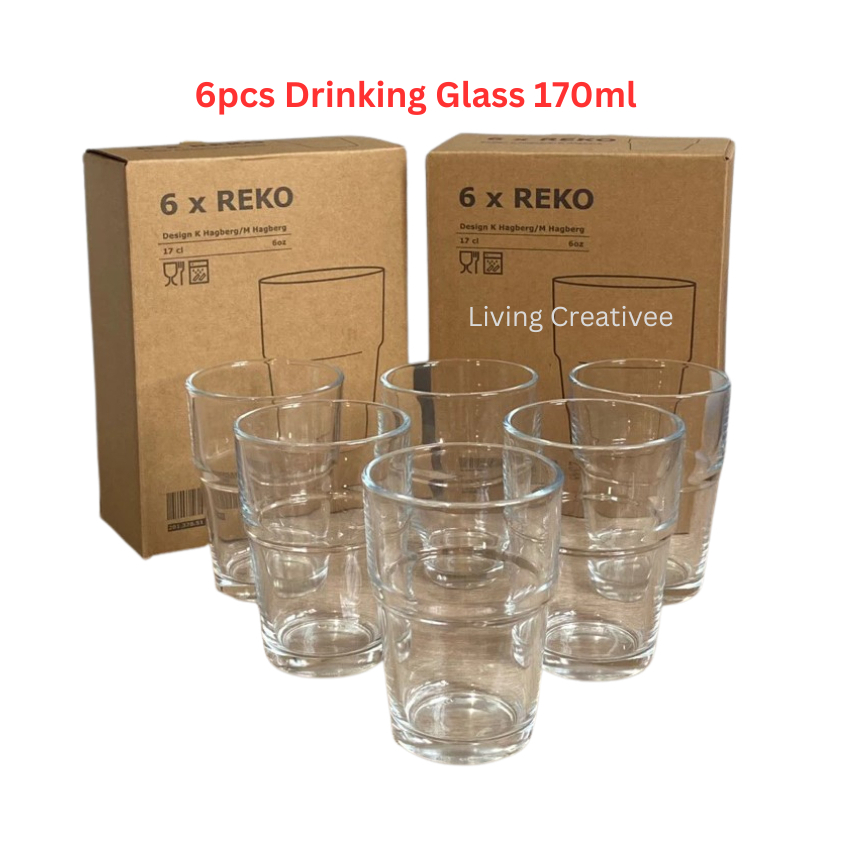 IKEA Reko Clear Drinking Glass Cafe Mug Glass Coffee Cup Glass Cup ...
