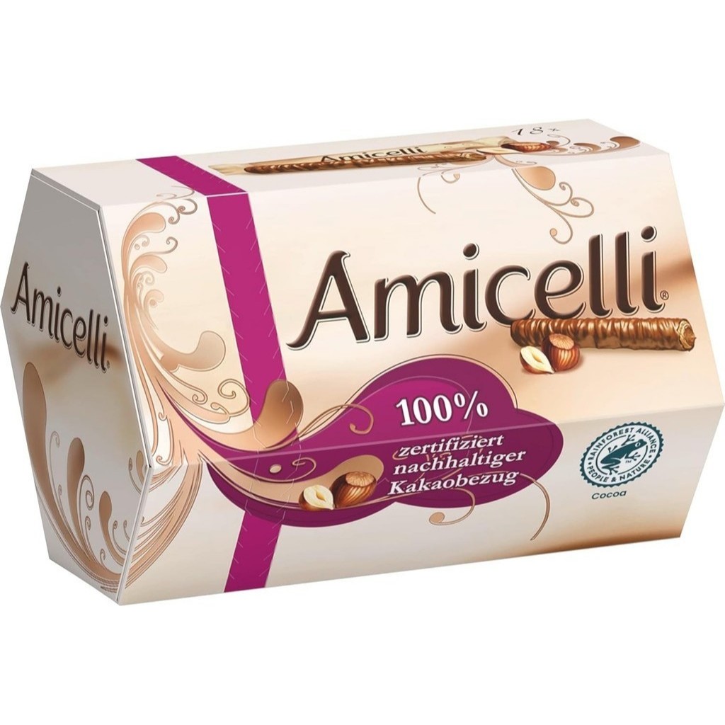 Amicelli Hazelnut Creme Filling Wafer Rolls 12Pcs 150g Expiry date 03 ...