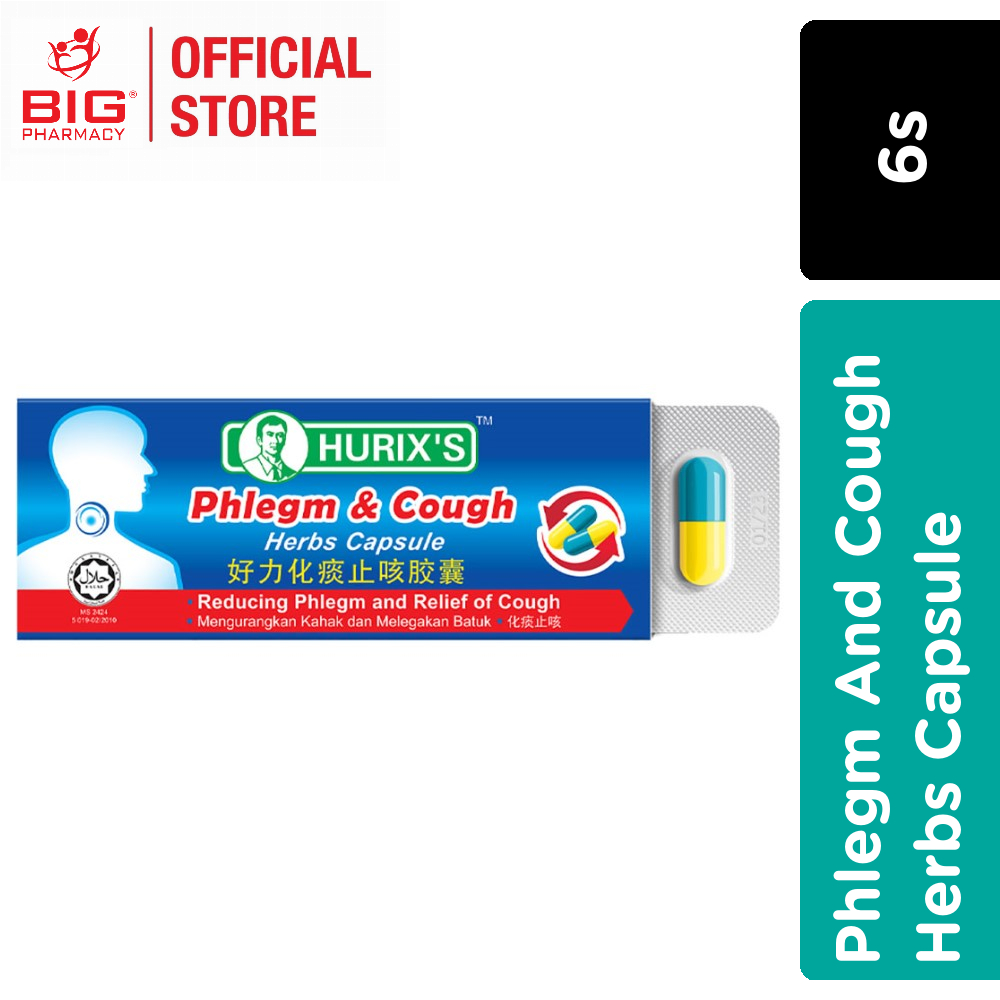 Hurix's Phlegm and Cough Capsule (6's) | Shopee Singapore