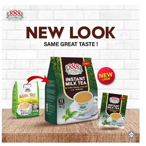 888 3 in 1 Instant Milk Tea / Teh Tarik (35g x 12 Sachets) | Shopee ...