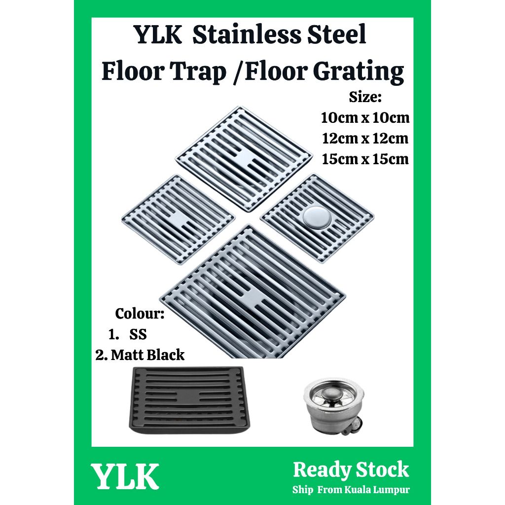 YLK 304 Stainless Steel /MB Floor Drain Floor Trap Floor Grating With Filter Strainer Anti ...