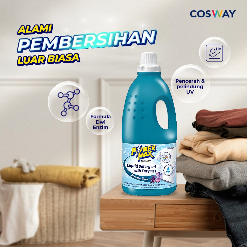 COSWAY - PowerMax Liquid Detergent with Enzymes (3 IN 1 CLEANING ...