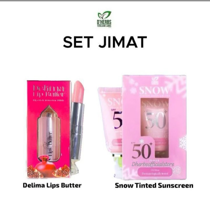 Dherbs Set Combo Snow Tinted Moisturizer Spf 50 Dan Lipstick Delima Lip ...