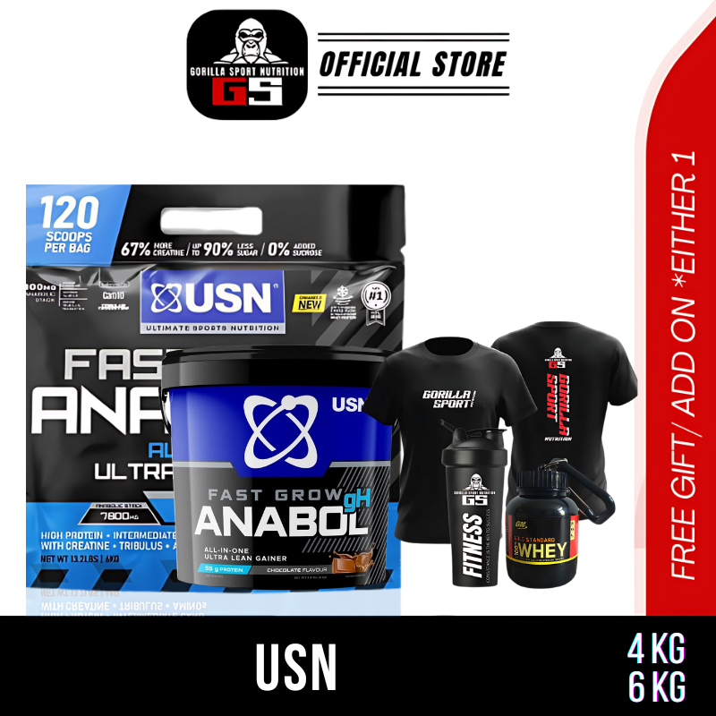 USN Fast Grow Anabolic Lean Gain Susu Gym Lean Mass Protein Powder ...