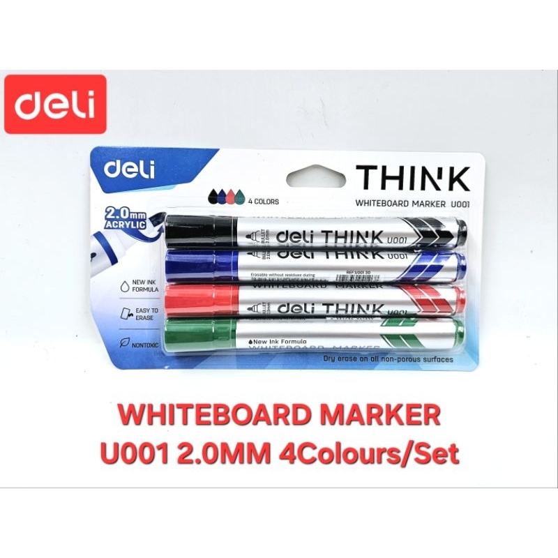 Deli WhiteBoard Marker Think 2.0mm Acrylic Ink 4Colours/Set 马克笔油性亚克力笔 ...