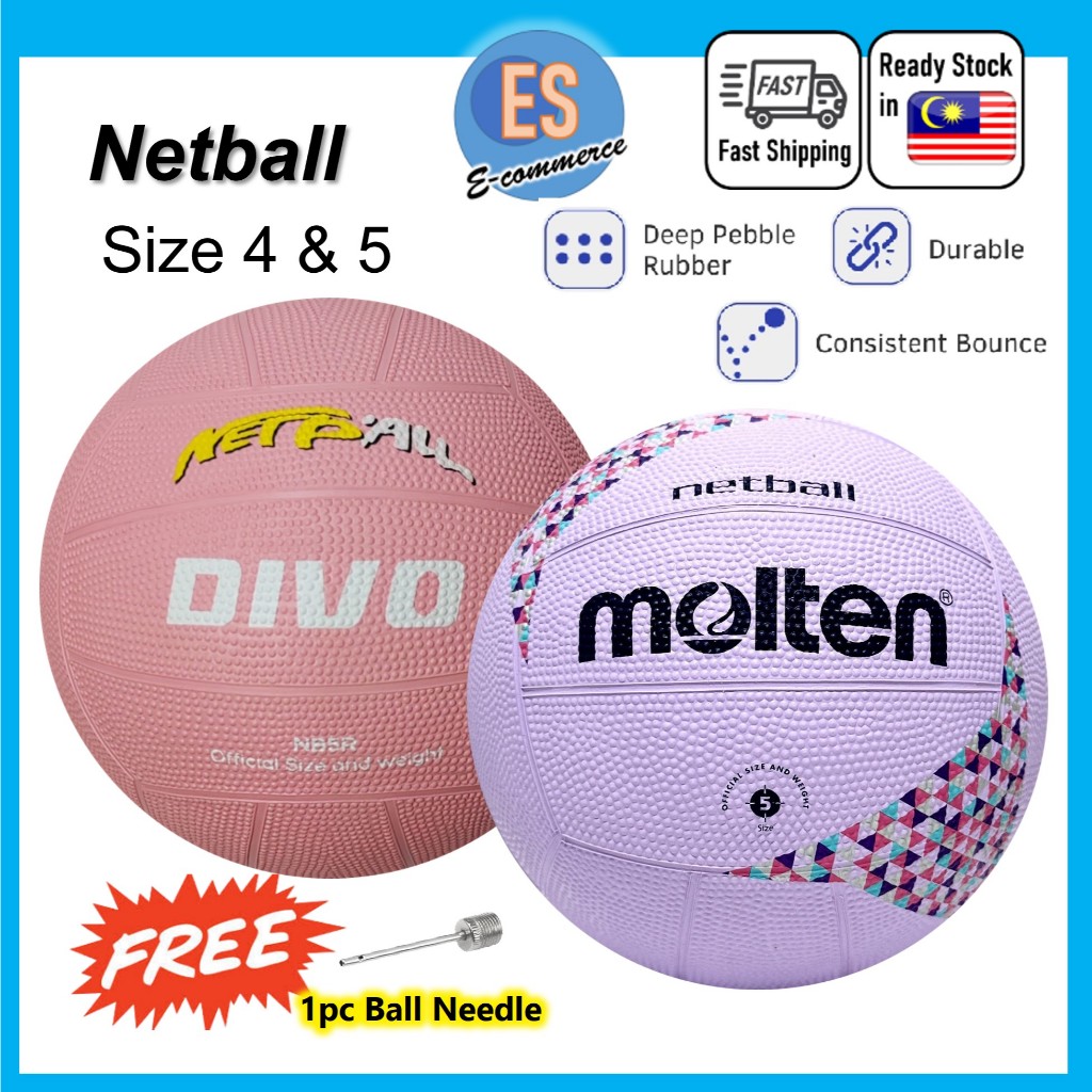 MOLTEN NETBALL SN5R RUBBER NETBALL FREE NEEDLE | Shopee Singapore