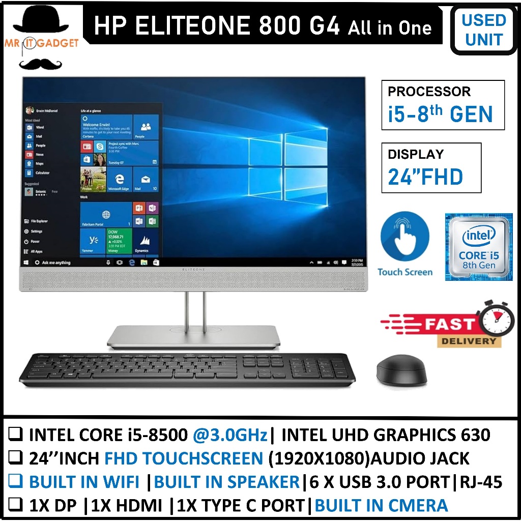 Hp Eliteone 800 G2/G3/G4/G5 AIO Core i5-8th Gen24"inch Touchscreen Win ...