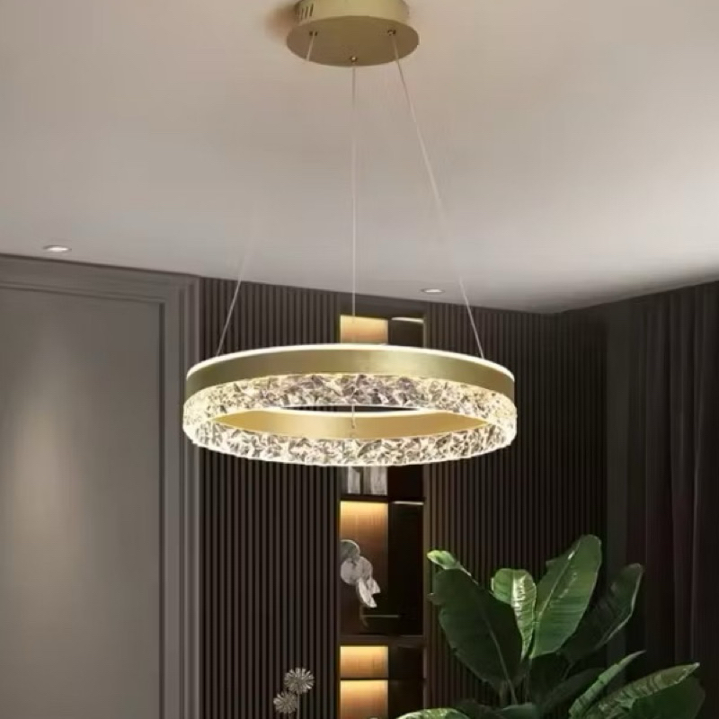Modern Led Chandelier Home Lighting Crystal Ring Ceiling Mounted ...