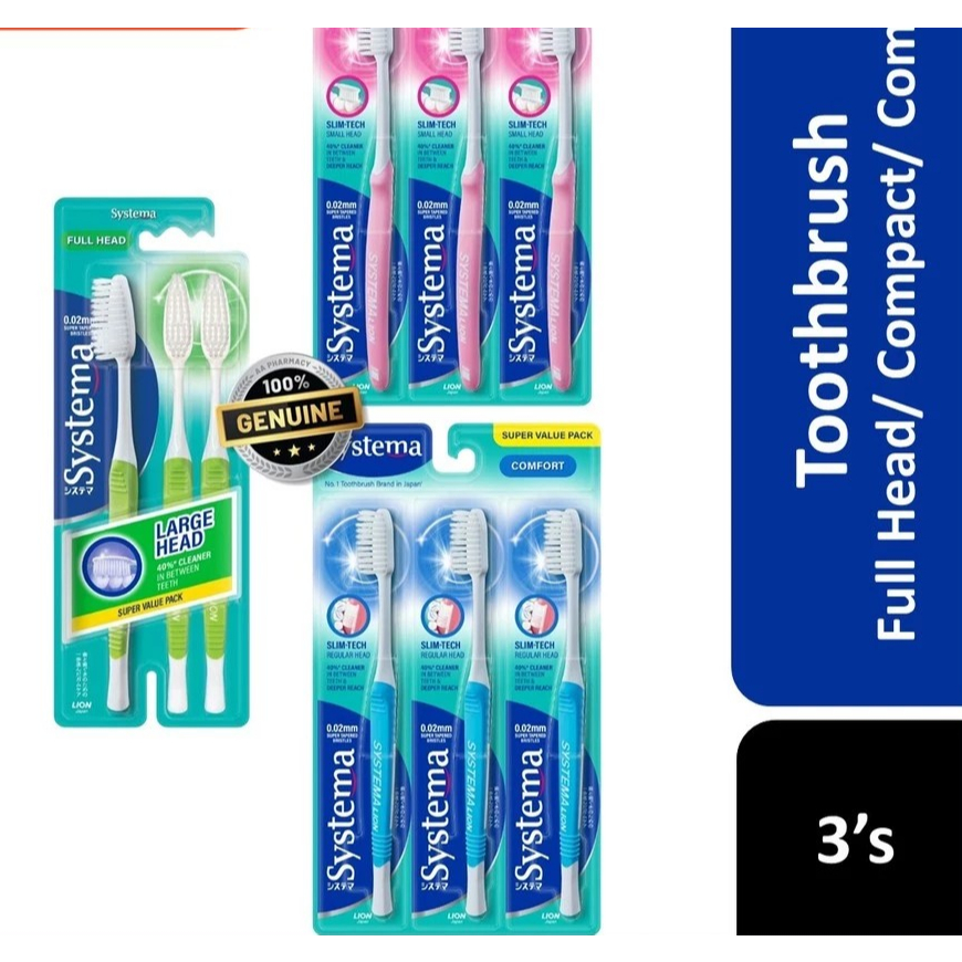 Systema Toothbrush Super Value Pack 3s ( Comfort/ Large head/Compact ...