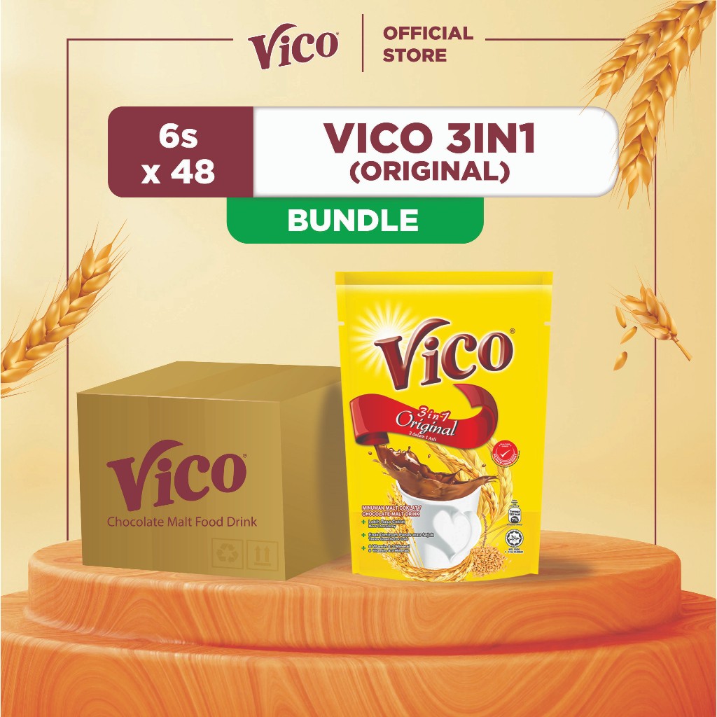 Vico 3 In 1 Chocolate Malt Drink (6's x 32g x 48Pack) | Shopee Singapore