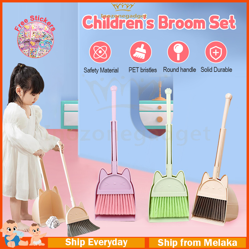 Kids Dustpan Set Stretchable Floor Cleaning Tools Children Small Broom ...