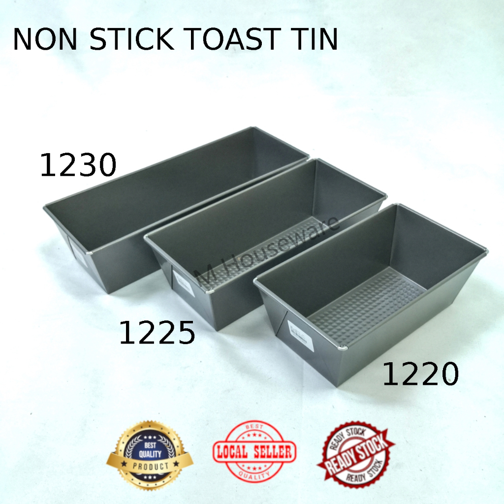 Non Stick Toast Tin Loaf Box Bread Mould with Lid Acuan Roti Tin Roti ...