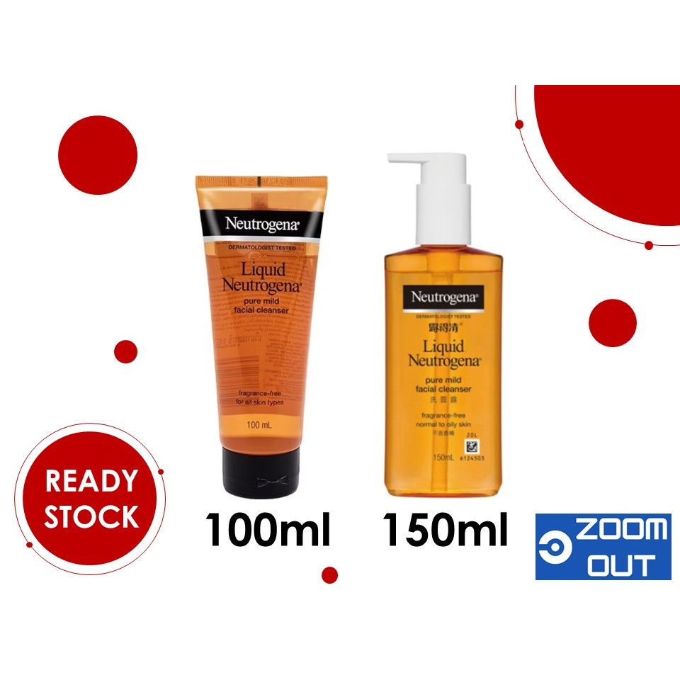 Neutrogena Liquid Pure Mild Facial Cleanser (100ml | 150ml) | Shopee ...