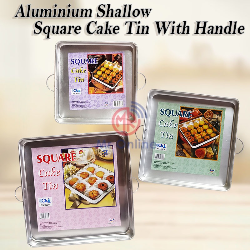 Aluminium Shallow Square Cake Tin With Handle/Double-Ear Hanging Ring ...