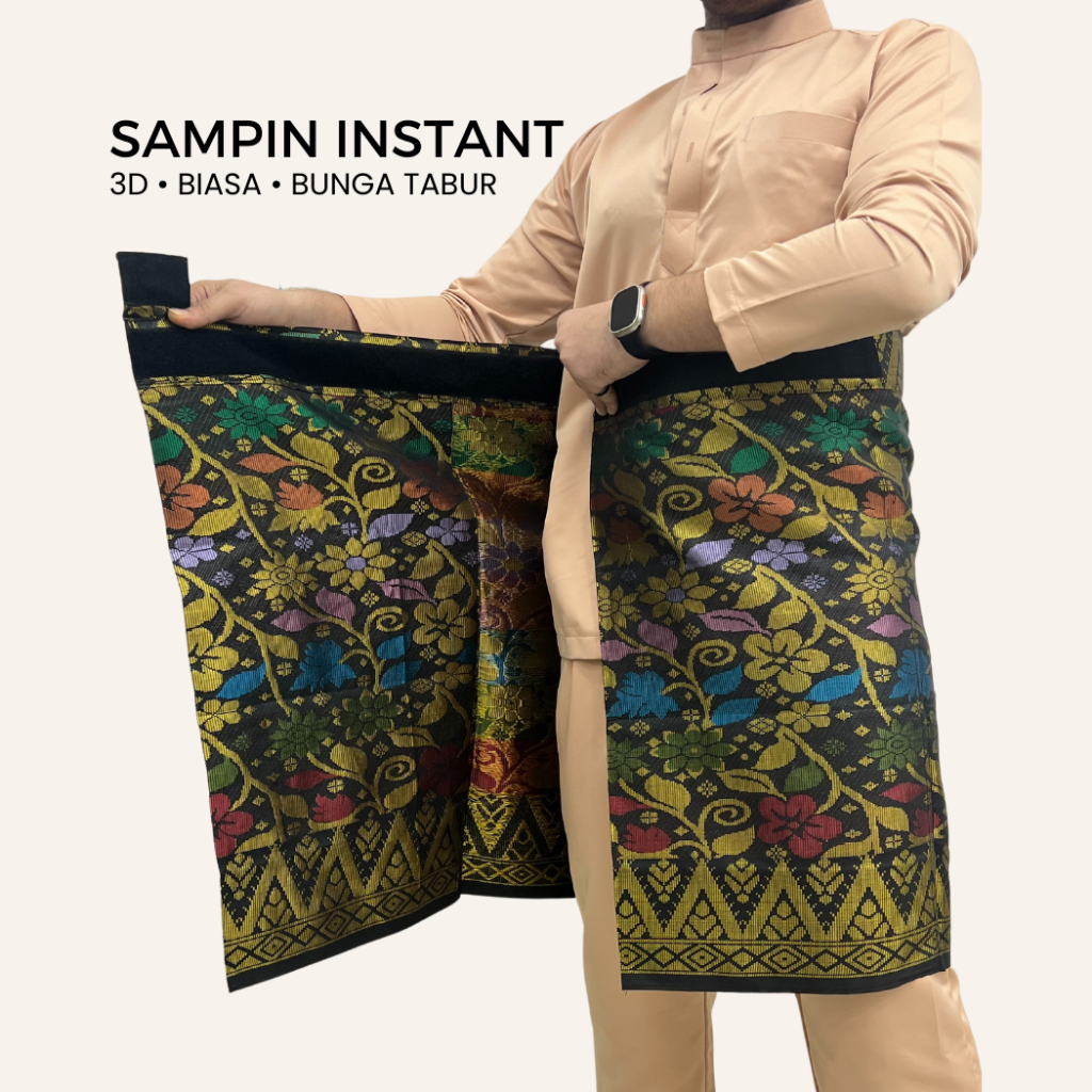 Sampin Instant 55 Inches Waist 26-42 3D, Biasa, Bunga, Kelabu Raya 2025 ...