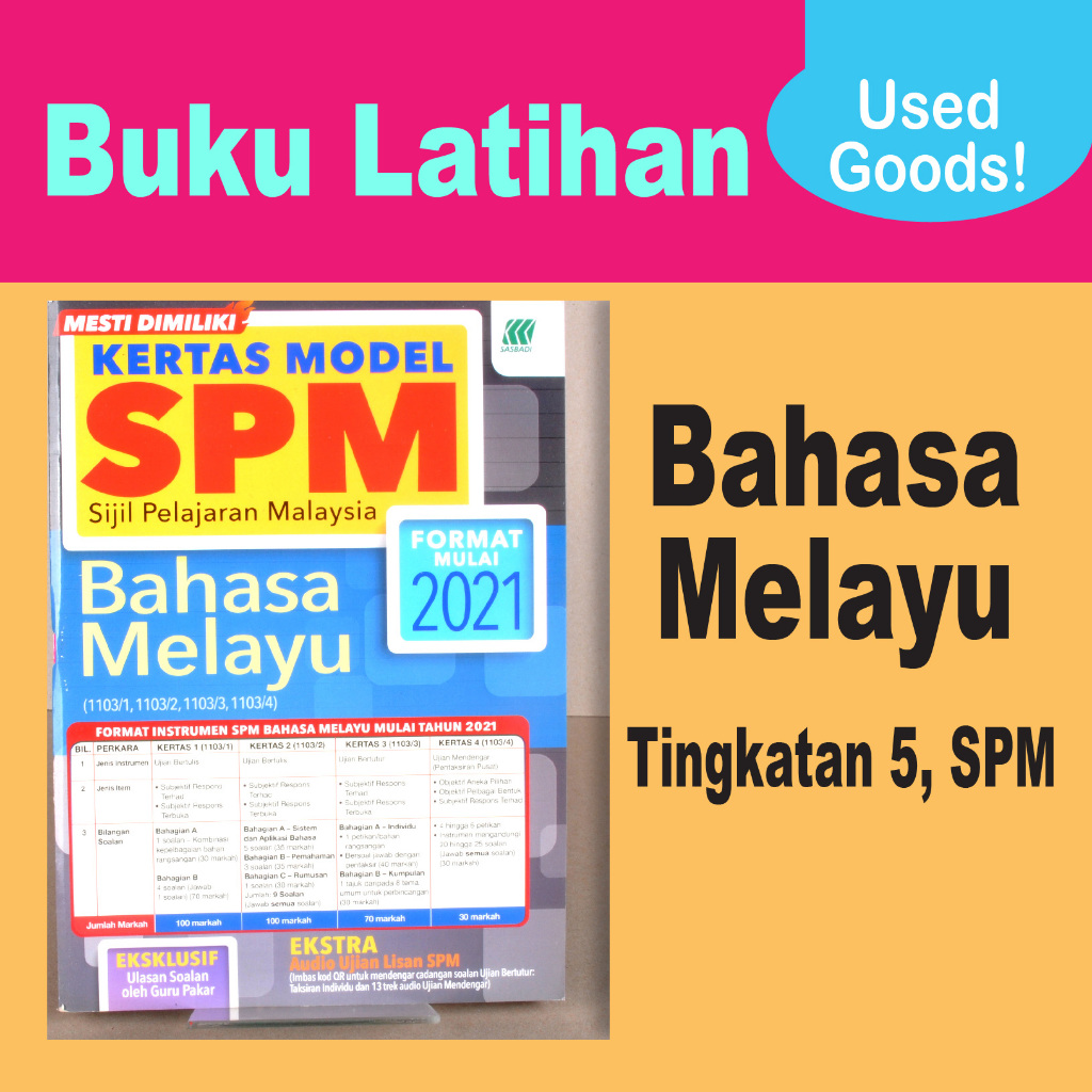 [EXE-T5 Bm] Form 5, Malay Language SPM Model Paper, Exercise Book ...