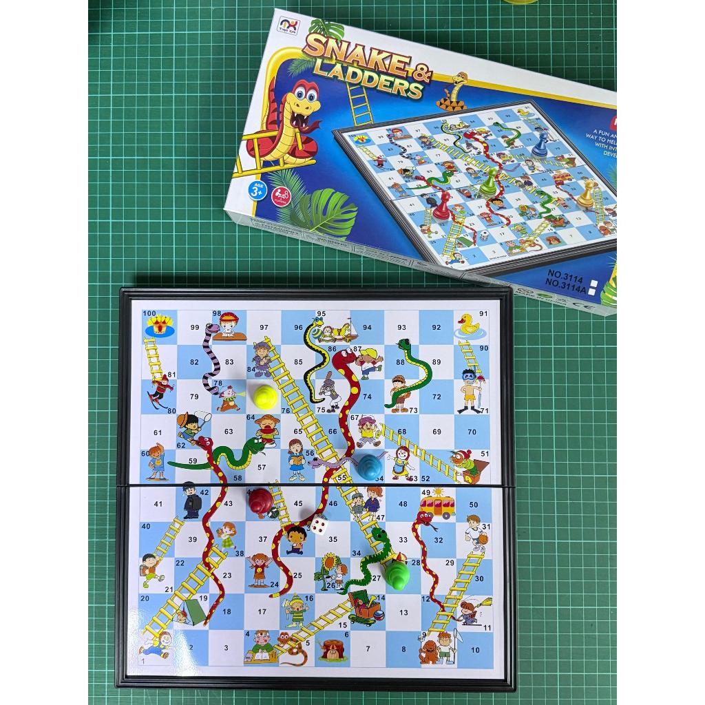 [BIG SIZE 30CM] Folding Magnetic Snake & Ladders Board Game/Dam Ular ...