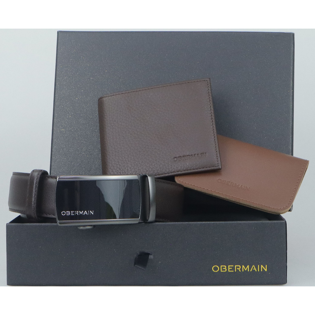 OBERMAIN Men's Giftset RFID Wallet & 35MM Automatic Buckle Belt / Free ...
