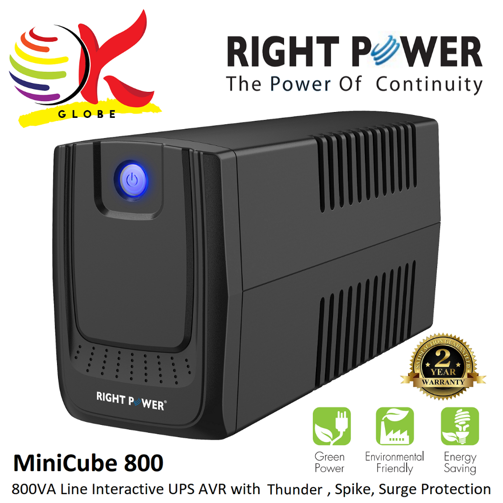 RIGHT POWER MINICUBE 800 800VA LINE INTERACTIVE UPS WITH BUILT IN AVR ...
