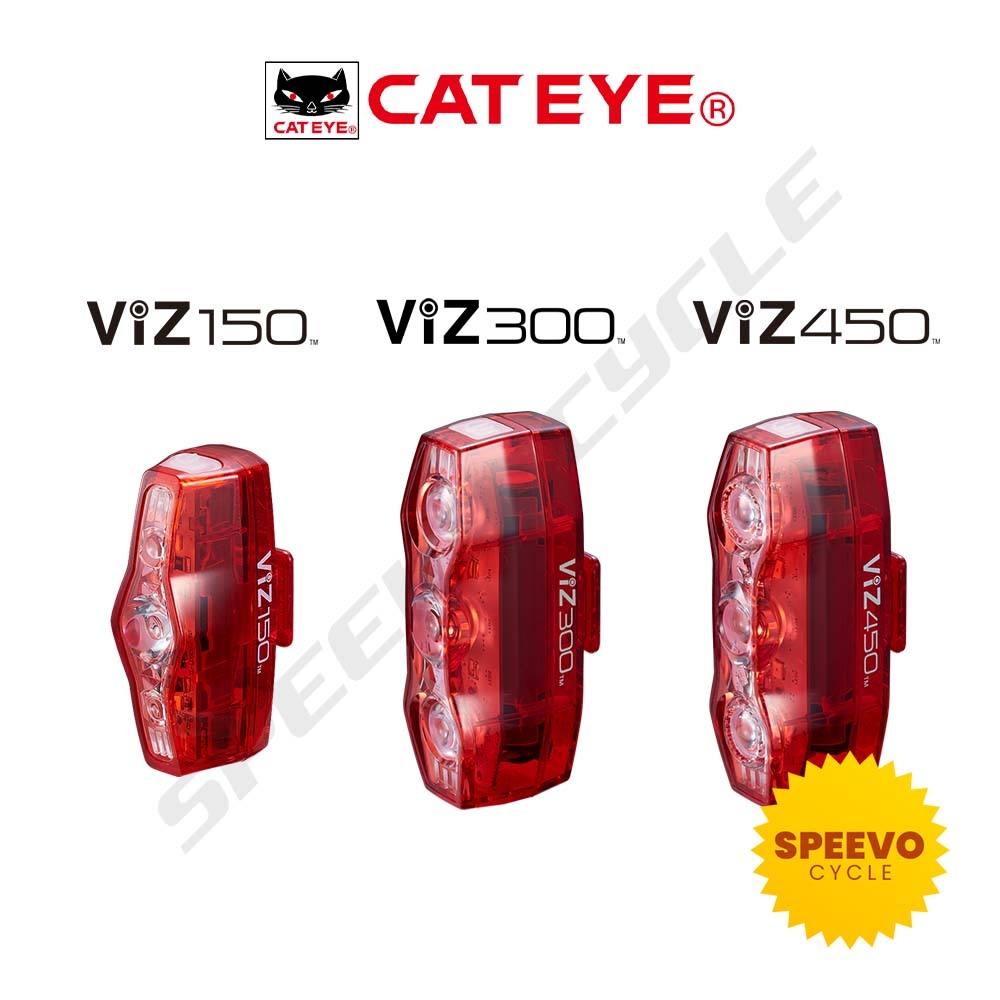 CATEYE CAT EYE VIZ150 VIZ300 VIZ450 REAR LIGHT TAIL LIGHT SAFETY LIGHT ...