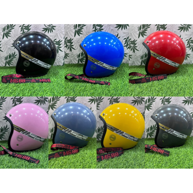 (MS88 ) MS88 Helmet Red / White / Black / Blue (Tali Tulisan Merah ...