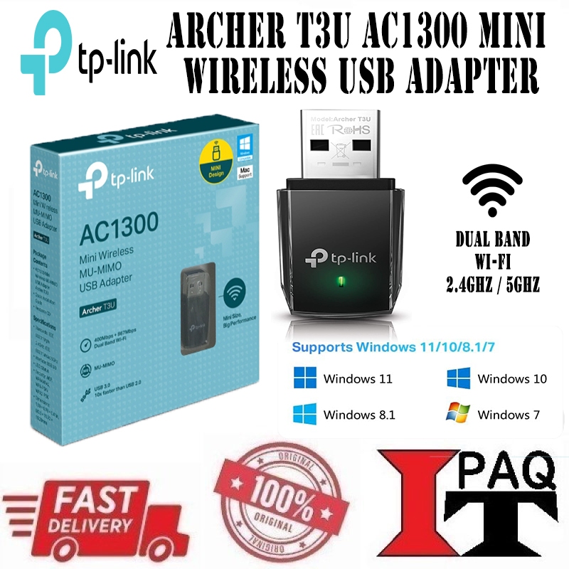 TP-Link Archer T3U AC1300 Mini Wireless MU-MIMO USB Adapter (Support ...