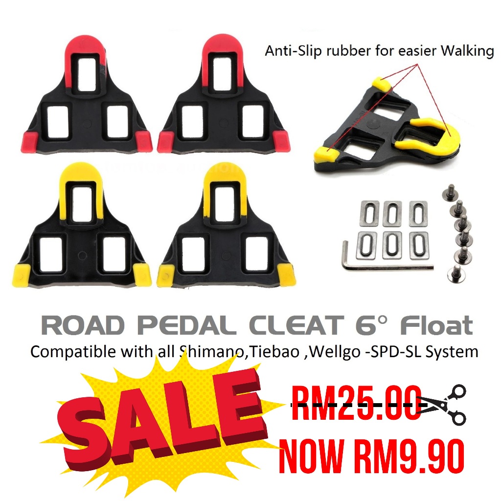 SPD SL Cleats set 6 Degrees float Cycling Road Bike RB Bicycle Pedal ...