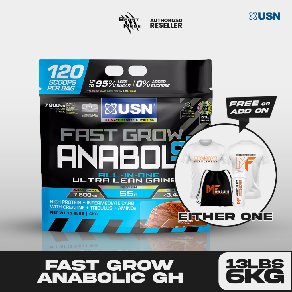 USN Fast Grow Anabolic Lean Weight Gainer 4 Kg / 6 Kg + | Shopee Singapore