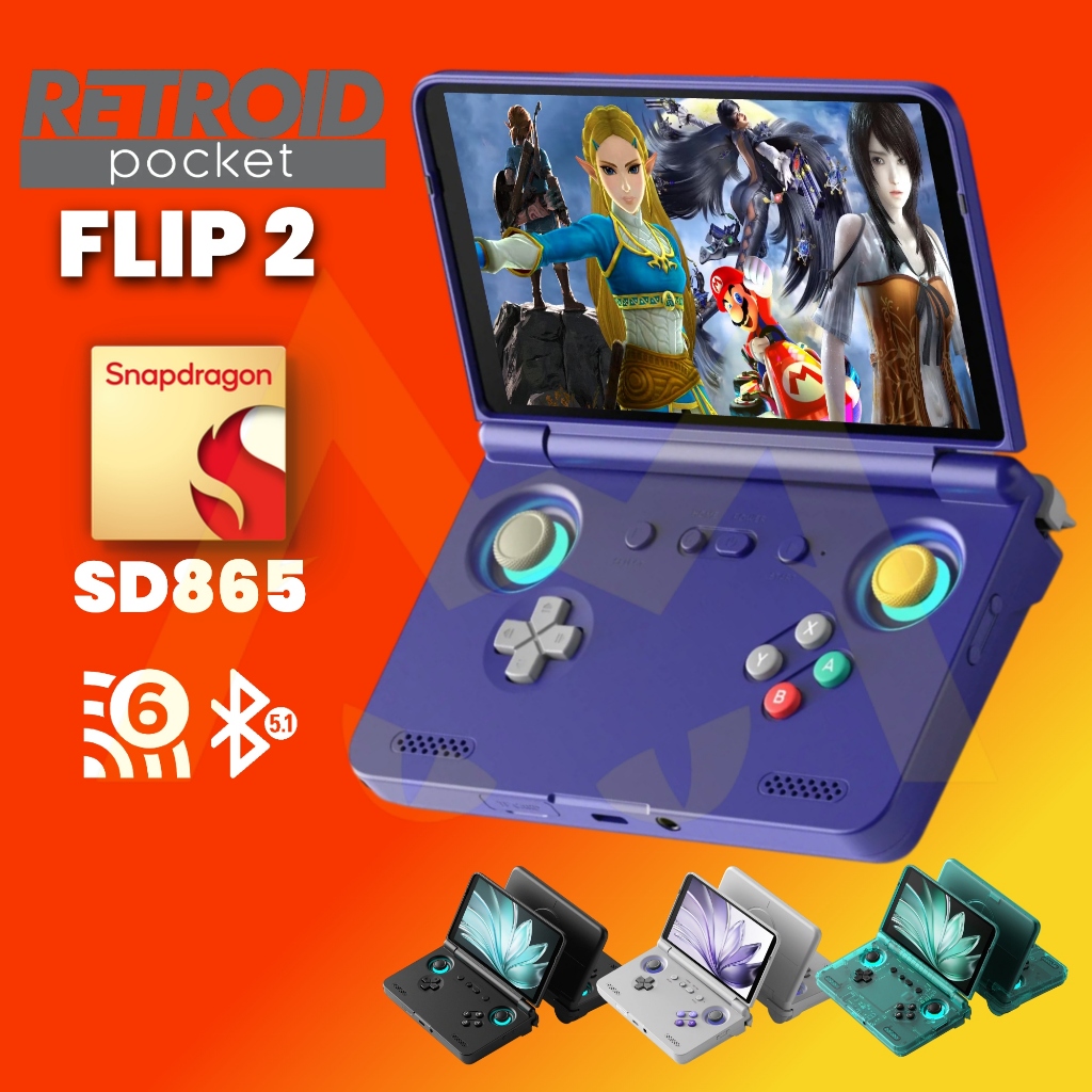 Retroid Pocket Flip 2 Gaming Handheld Console Snapdragon SD865 Android ...