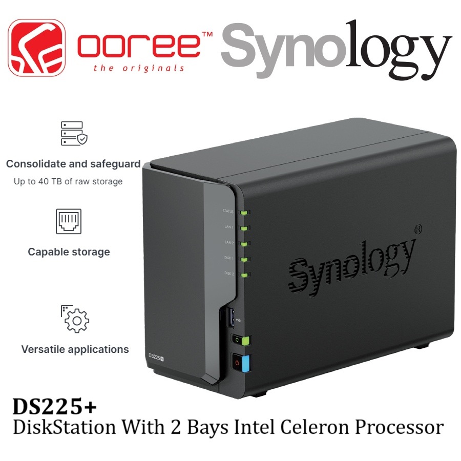 SYNOLOGY DS225+ NAS DISKSTATION 2-BAYS WITH CONSOLIDATE AND SAFEGUARD ...