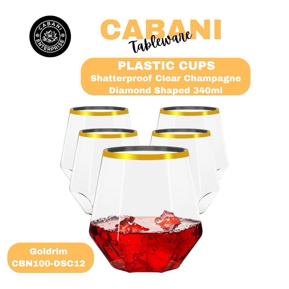 Disposable Plastic Cups Diamond 12/50Pcs DSC 340ml Cawan Champagne ...