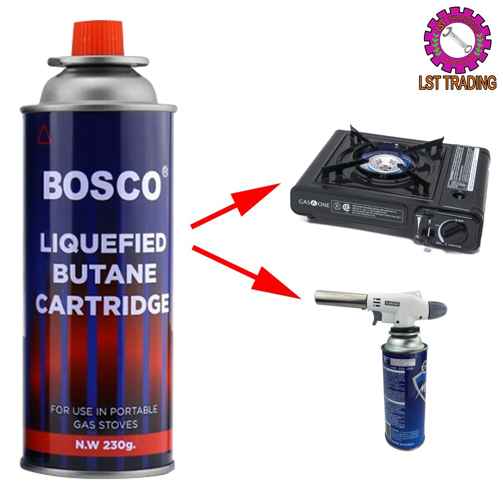 BOSCO GAS CATRIDGE / GAS CAN FOR STOVE AND CAMPING GUN / BUTANE GAS TIN ...