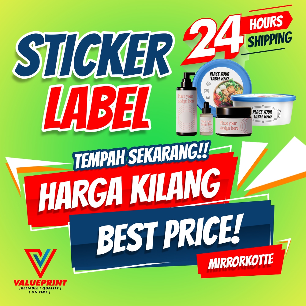 Sticker Label Harga Kilang | Rectangle | 60mm | Shopee Singapore