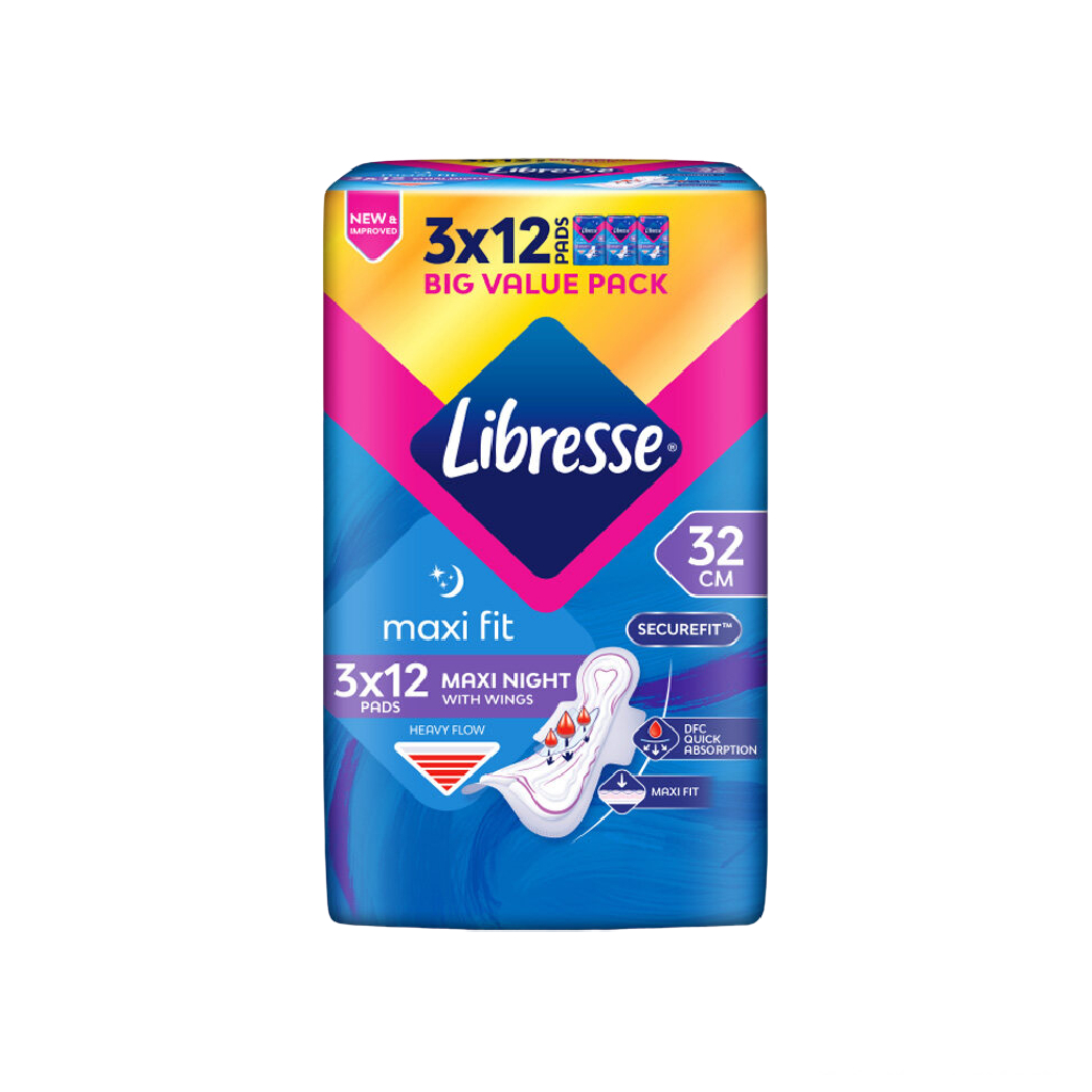 Libresse Maxi Night Wings 32cm (3 x 12 pads) | Shopee Singapore