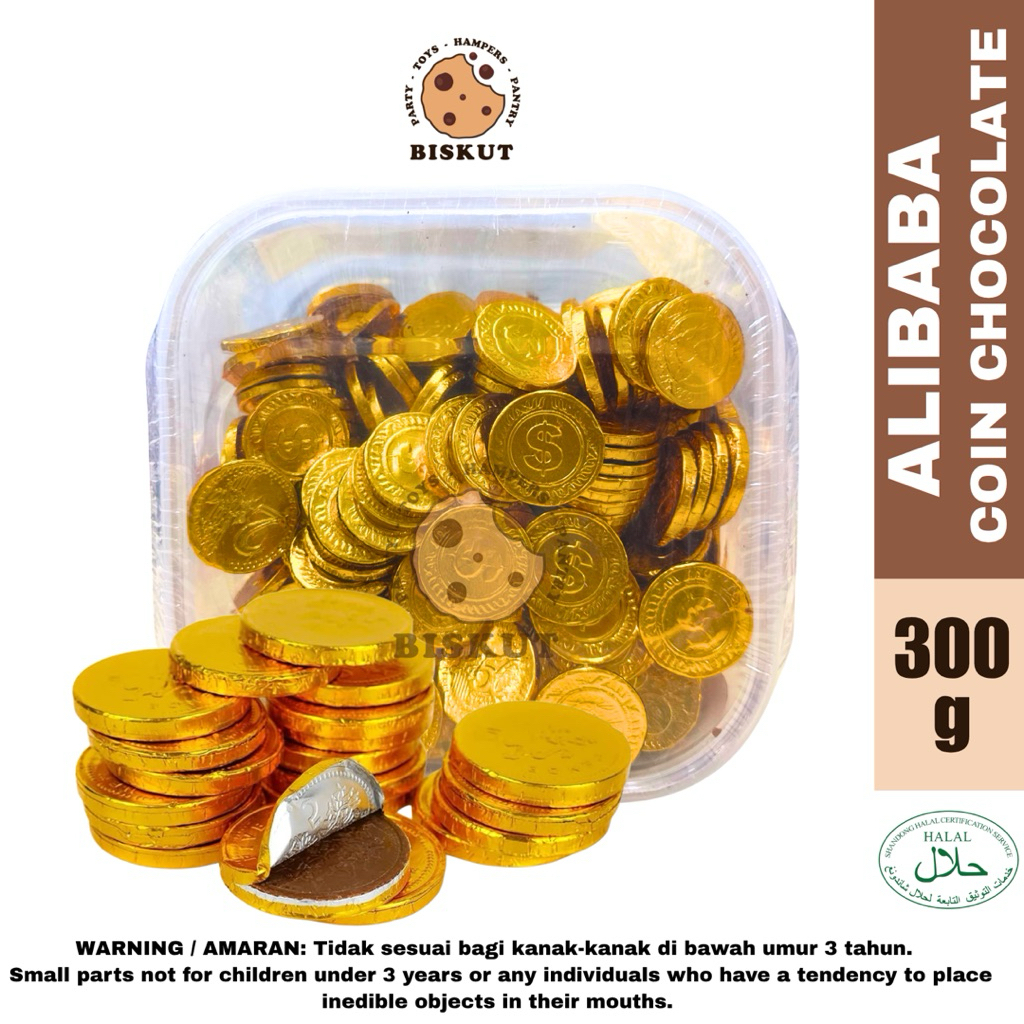ALI BABA Gold Coin Chocolate (300 pcs) | Shopee Singapore