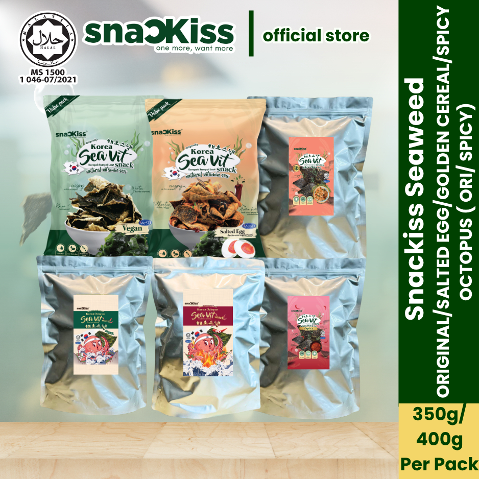 SNACKISS Korea Sea-Vit Seaweed Snack Halal Crispy 400g Vegan/Spicy ...