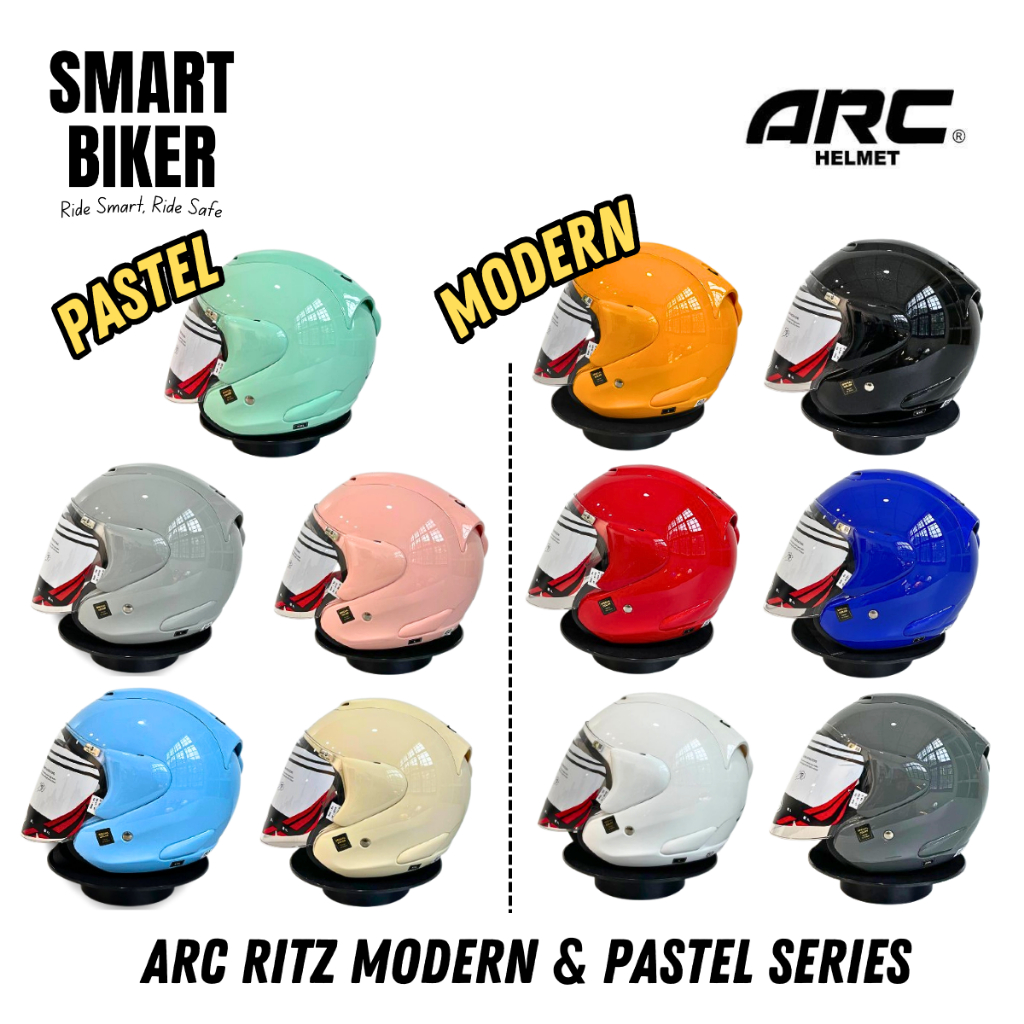 ARC Ritz Helmet Pastel & Modern Series Motorcycle SIRIM Approved JPJ ...