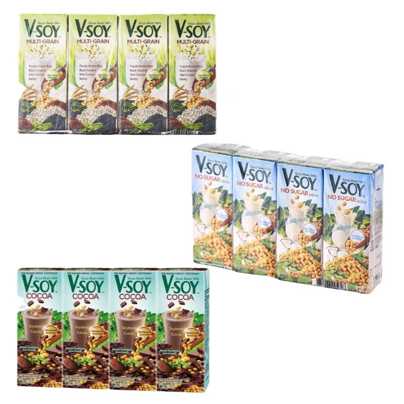 [TKM] V-Soy Soya Bean Milk (4 x 200ml) | Shopee Singapore