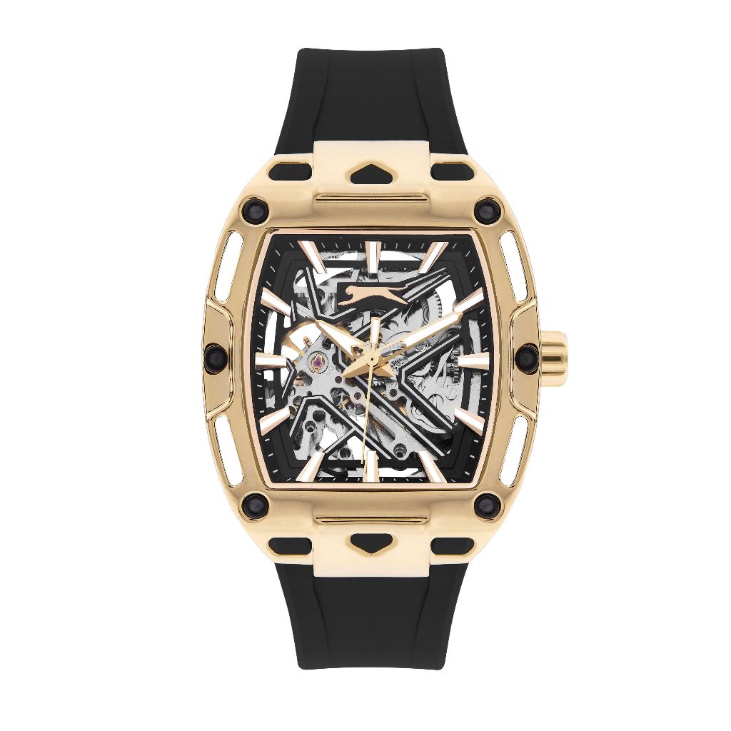 Slazenger curved case Automatic Skeleton Dial See Through Movement ...