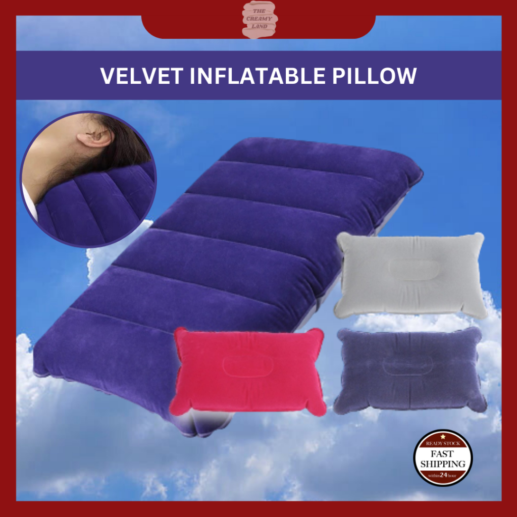 Ergonomic Inflatable Air Pump Pillow Large Cushion Soft Portable ...