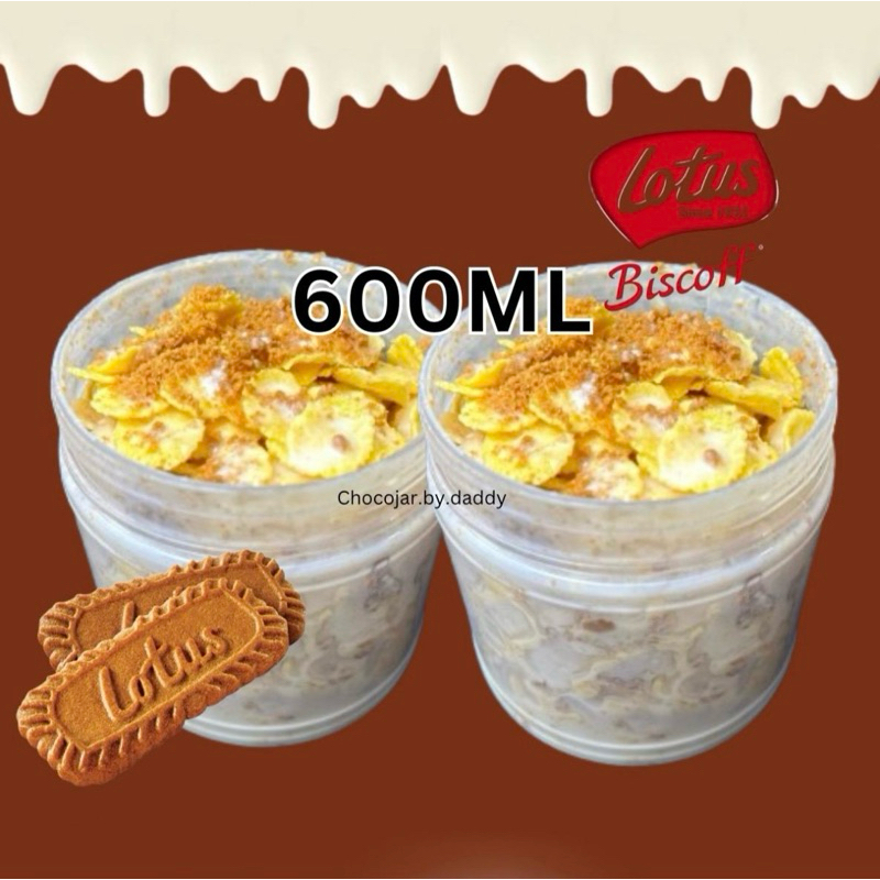 Cornflakes white chocolate jar with biscoff topping-600ML | Shopee ...