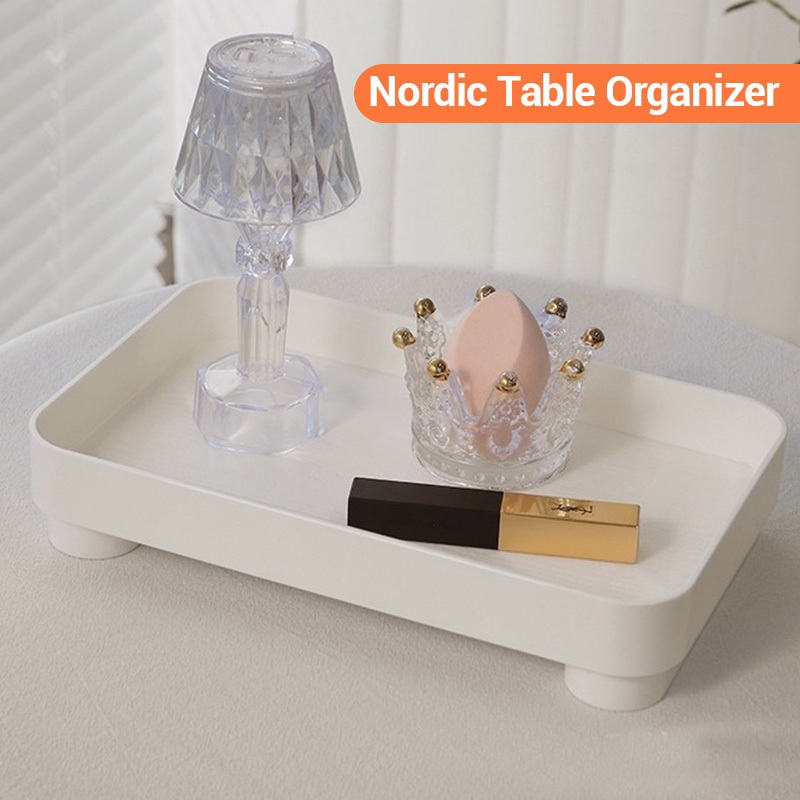 Desk Organiser Makeup Wooden Tray Home Decor Tray Decoration Table ...
