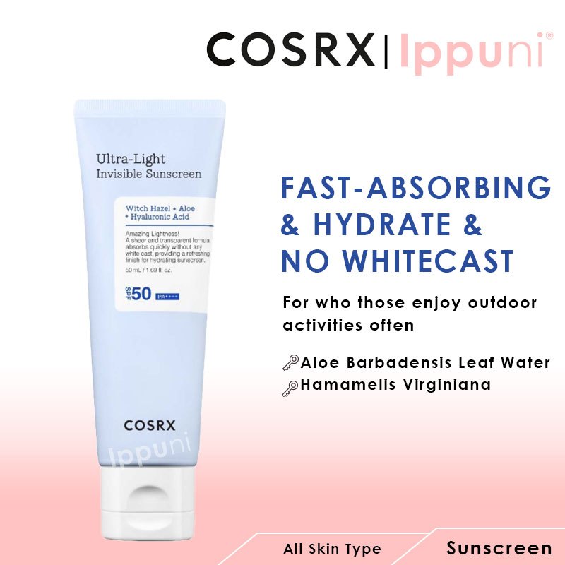 COSRX Ultra Light Invisible Sunscreen SPF50 PA++++ 50ml | Shopee Singapore